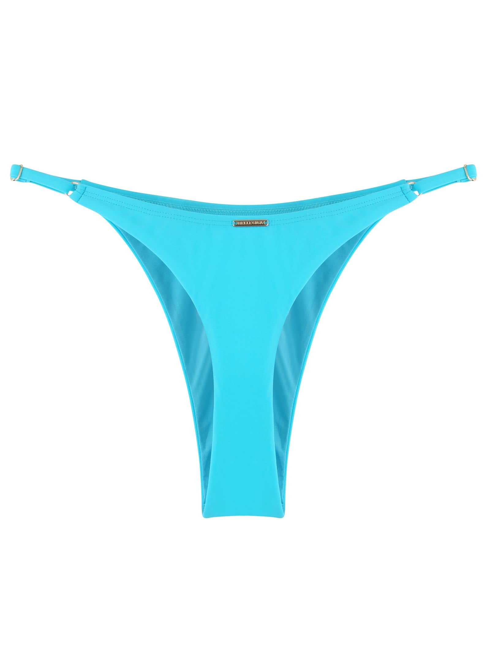 RELLECIGA Women's High Cut Thong Bikini Bottom Sky Blue Cheeky Low Rise Bikinis for Women Size ...