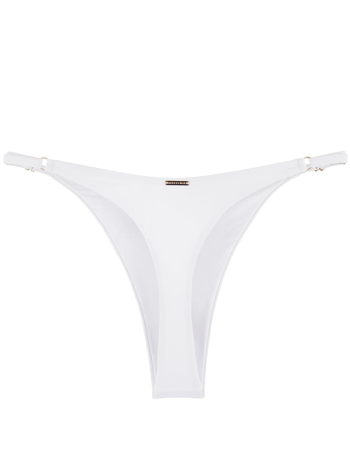 RELLECIGA Women's High Cut Thong Bikini Bottom White Cheeky Low Rise ...