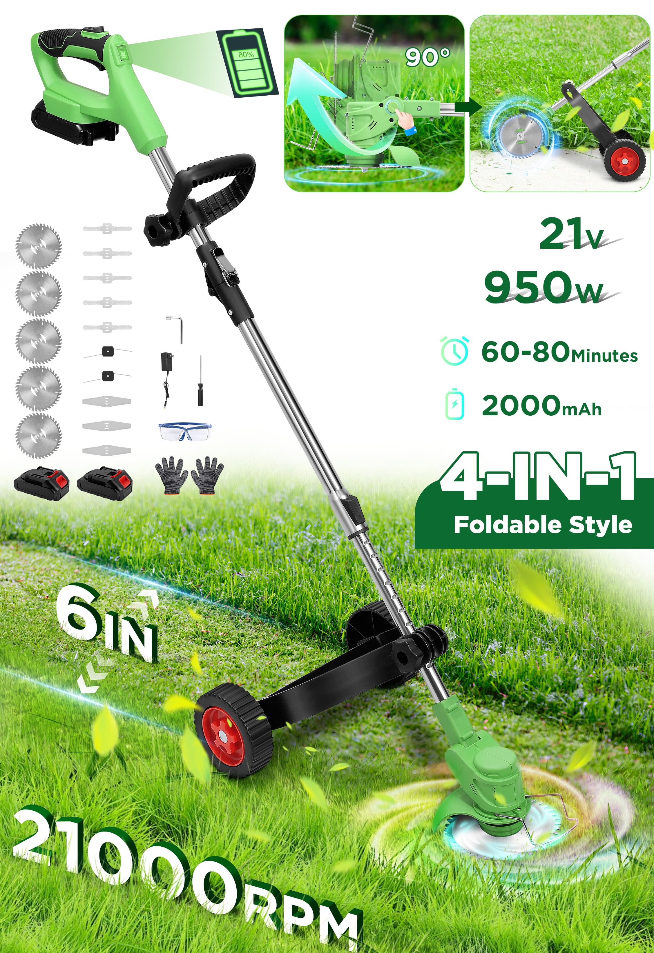 Customer reviews for RELOIVE 3 in 1 Electric Cordless Weed Eater,String ...