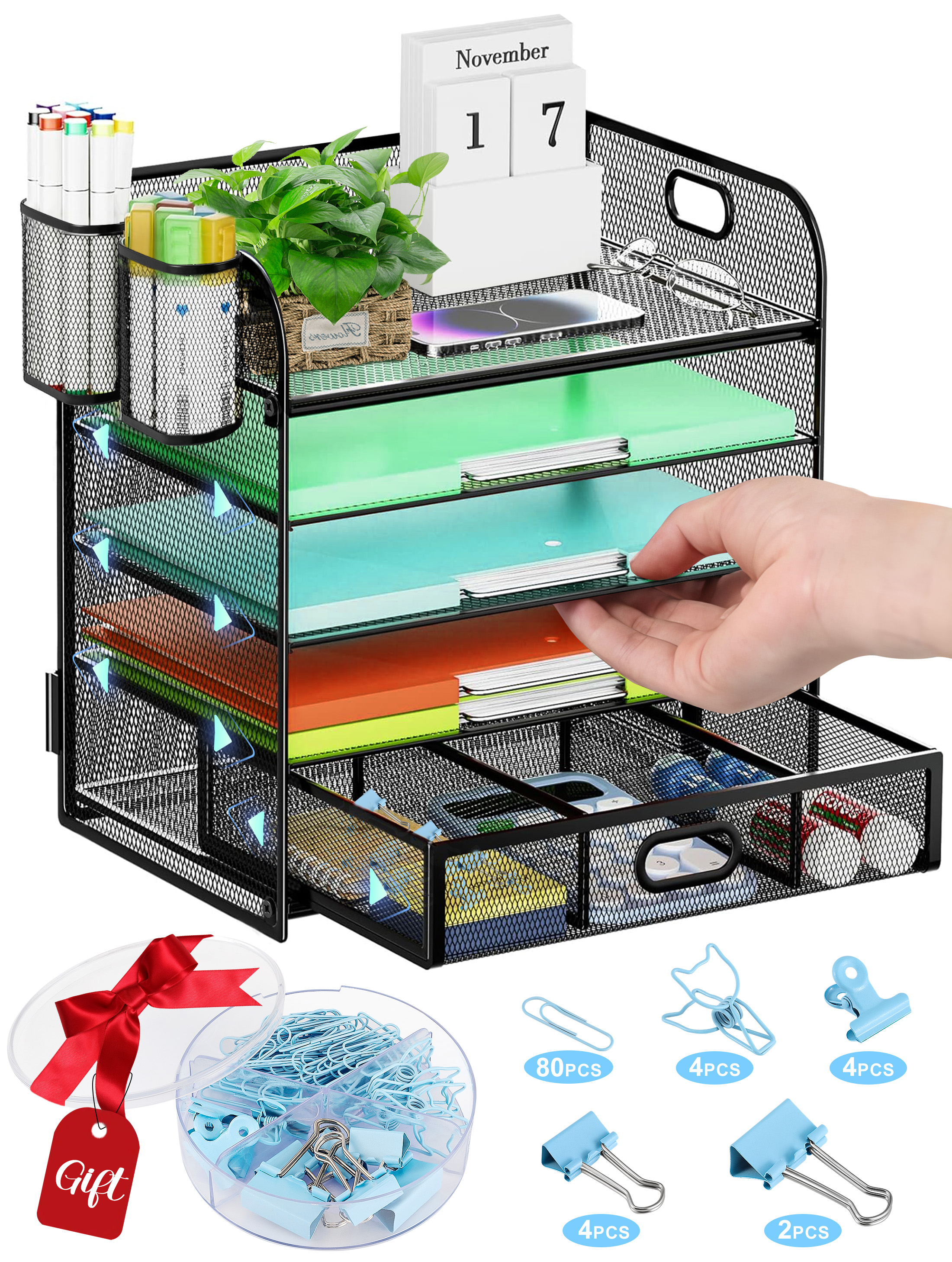 Pen + Gear Desk Organization 5 Piece Set, Mint - Walmart.com