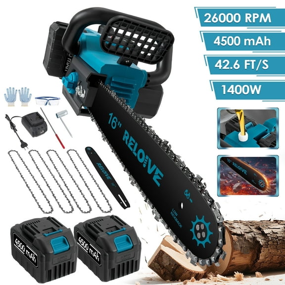 SUSUZI 16-inch Cordless Electric Chainsaw with Brushless Motor, 28,500 ...