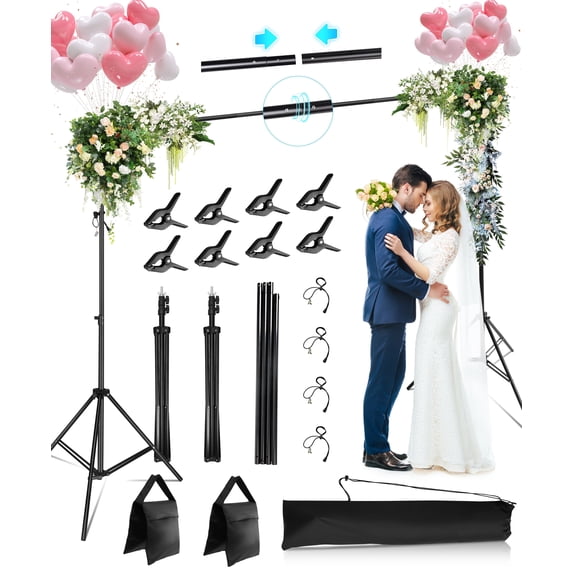 RELOIVE Backdrop Stand, Adjustable 7ft Height x 10ft Wide Photo ...