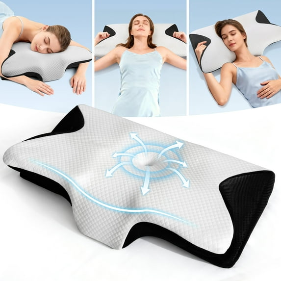 RELOIVE Cervical Neck Pillow for Pain Relief,Contour Memory Foam Pillow ...