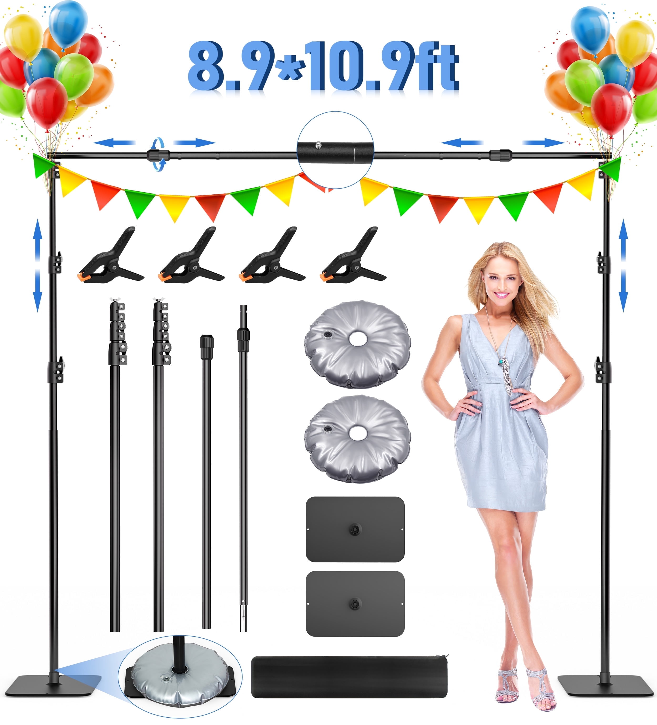 RELOIVE Heavy Duty Background Stand 8.9x10.9 ft ,Adjustable Photo ...