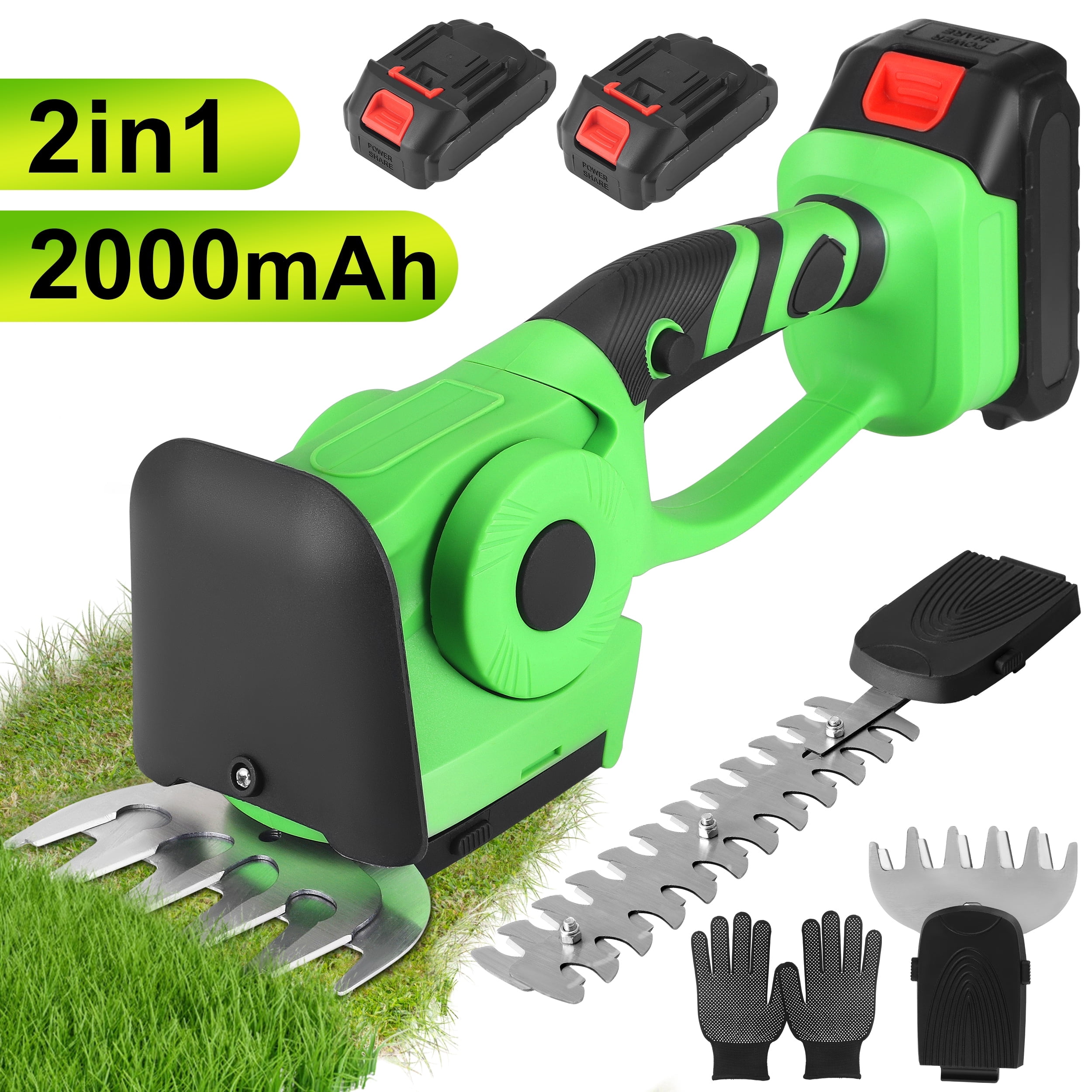 RELOIVE 2-in-1 Cordless Hedge Trimmer, 21V Handheld Powered Clippers ...