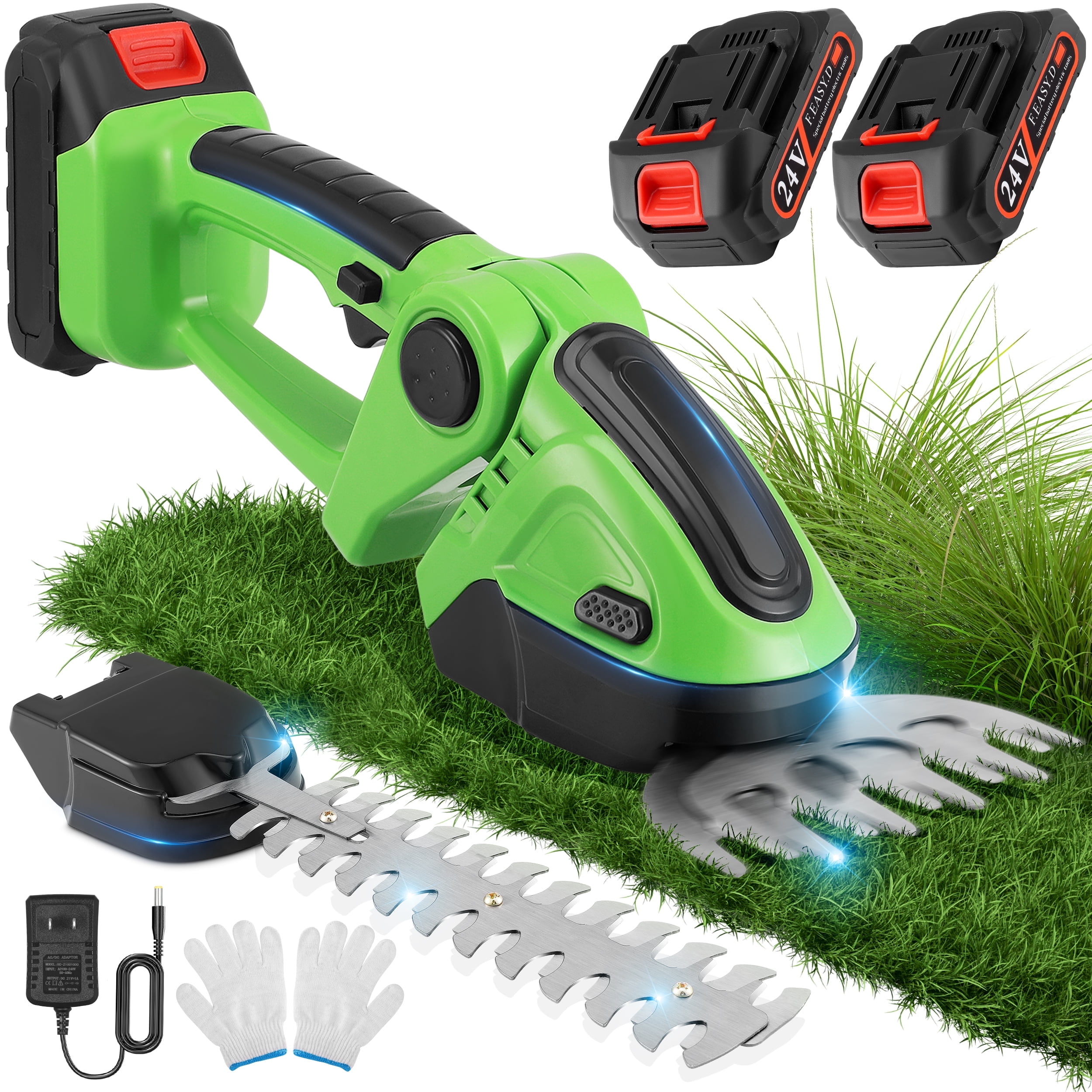 RELOIVE Hedge Trimmer Cordless - 24V Battery Powered, 2-in-1 Cordless ...