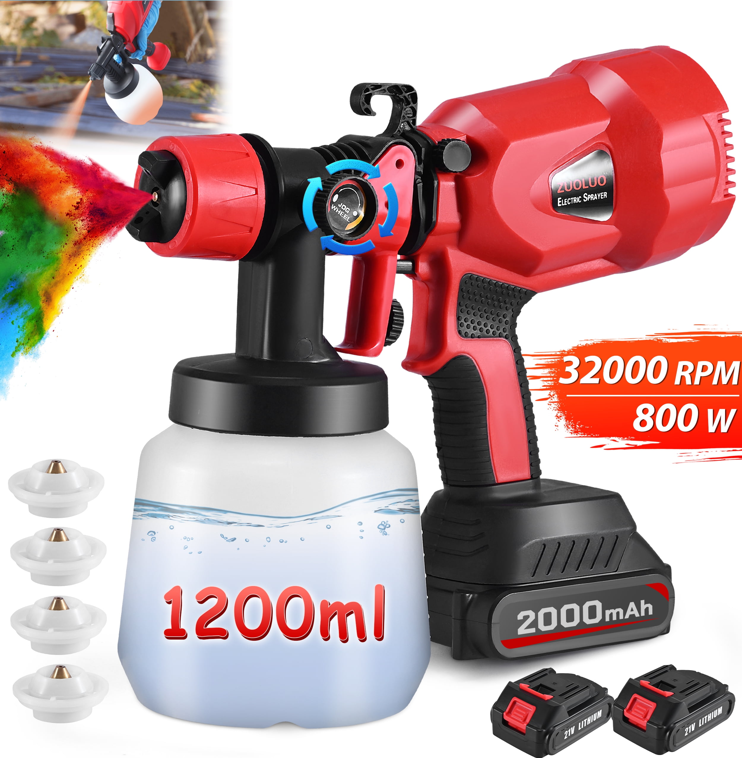 RELOIVE Cordless Paint Sprayer , Electric HVLP Paint Sprayer with ...