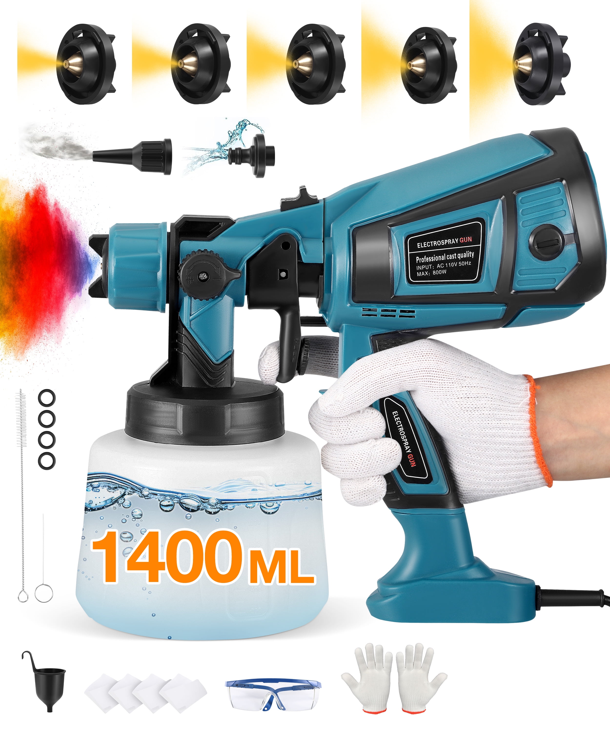 RELOIVE Paint Sprayer, Powerful and Advanced, Paint Spray Gun with 5 ...
