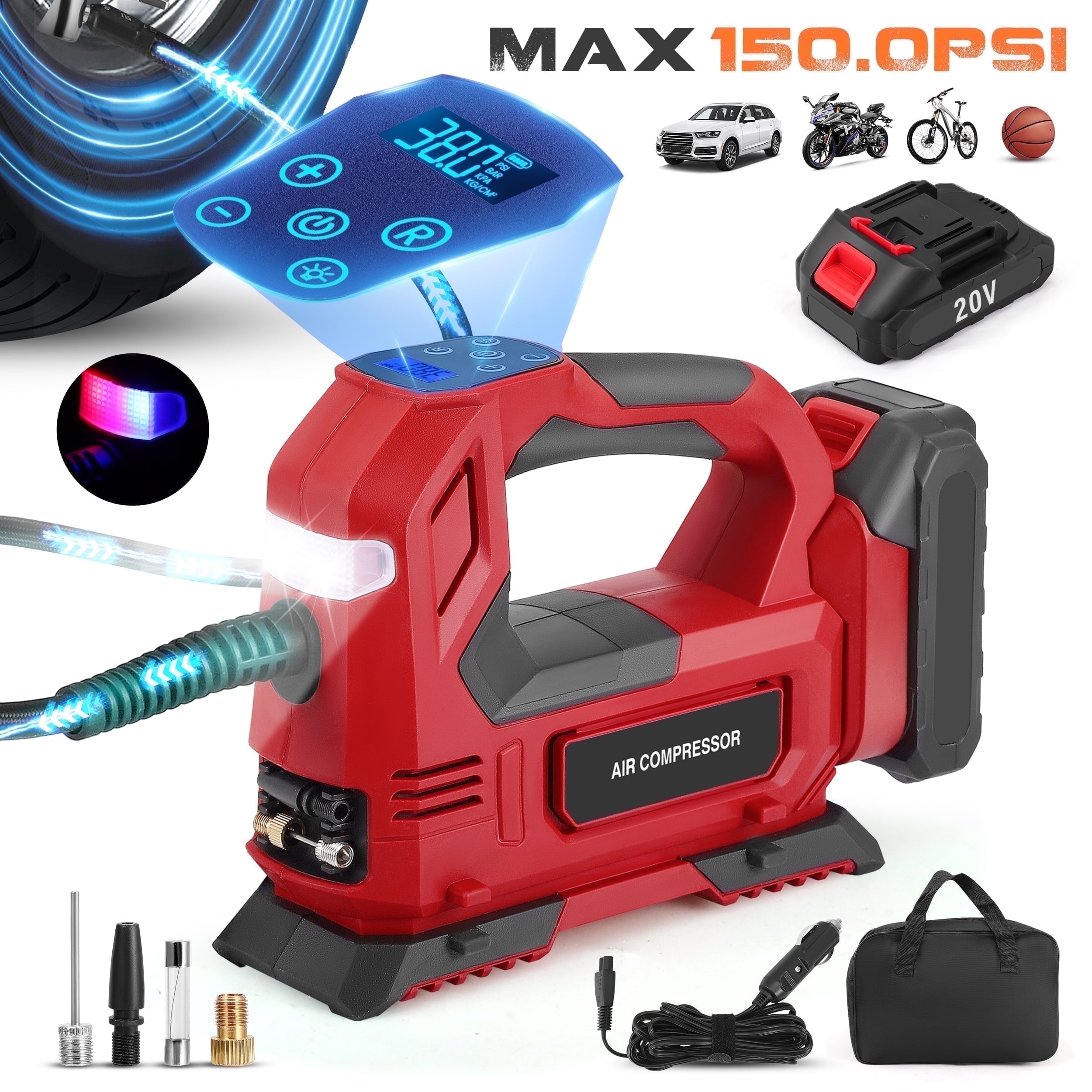RELOIVE Tire Inflator Portable Air Compressor - 150 Psi Air Pump For ...