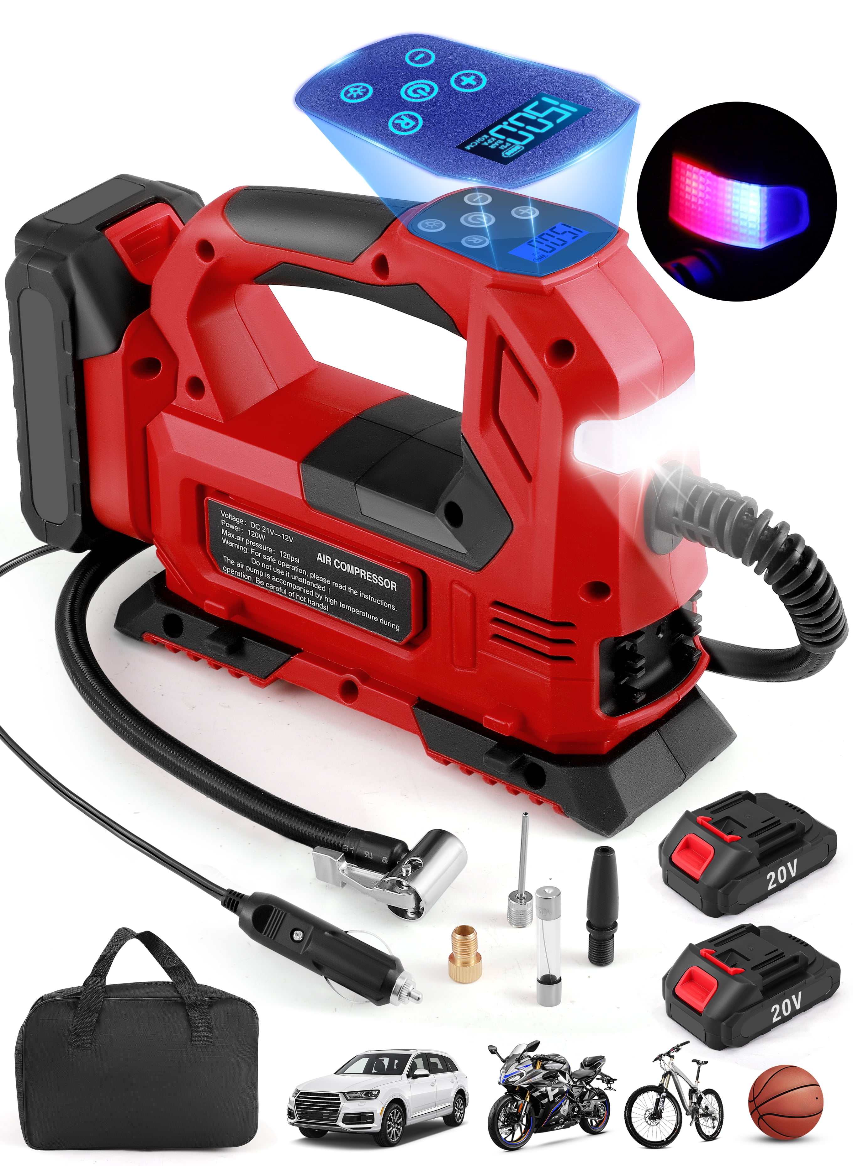 RELOIVE Tire Inflator Portable Air Compressor, 150 PSI Air Pump for Car ...