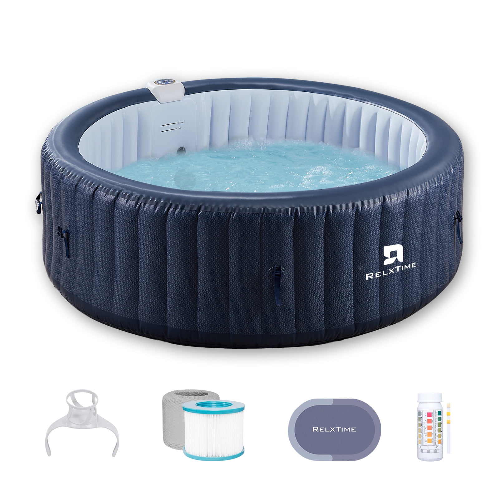 RELXTIME 4-6 Person Inflatable Hot Tub Pool Round Portable Outdoor Spa ...