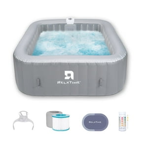 Seizeen Hot Tub for 4 Persons, Outdoor Inflatable Hot Tub with Pump, 65 ...