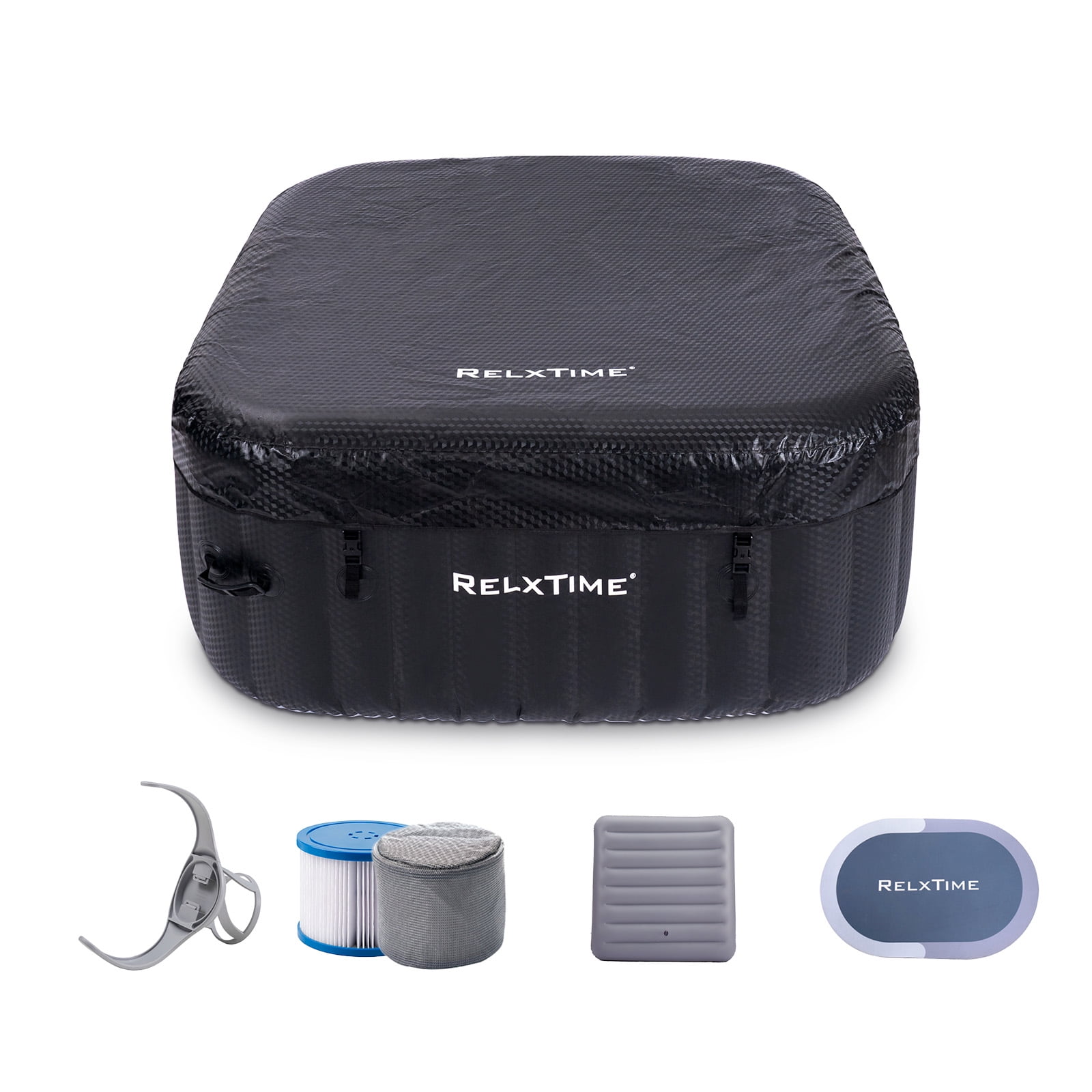 RELXTIME 5ft Inflatable Hot Tub Spa Square Portable Outdoor Pool with ...