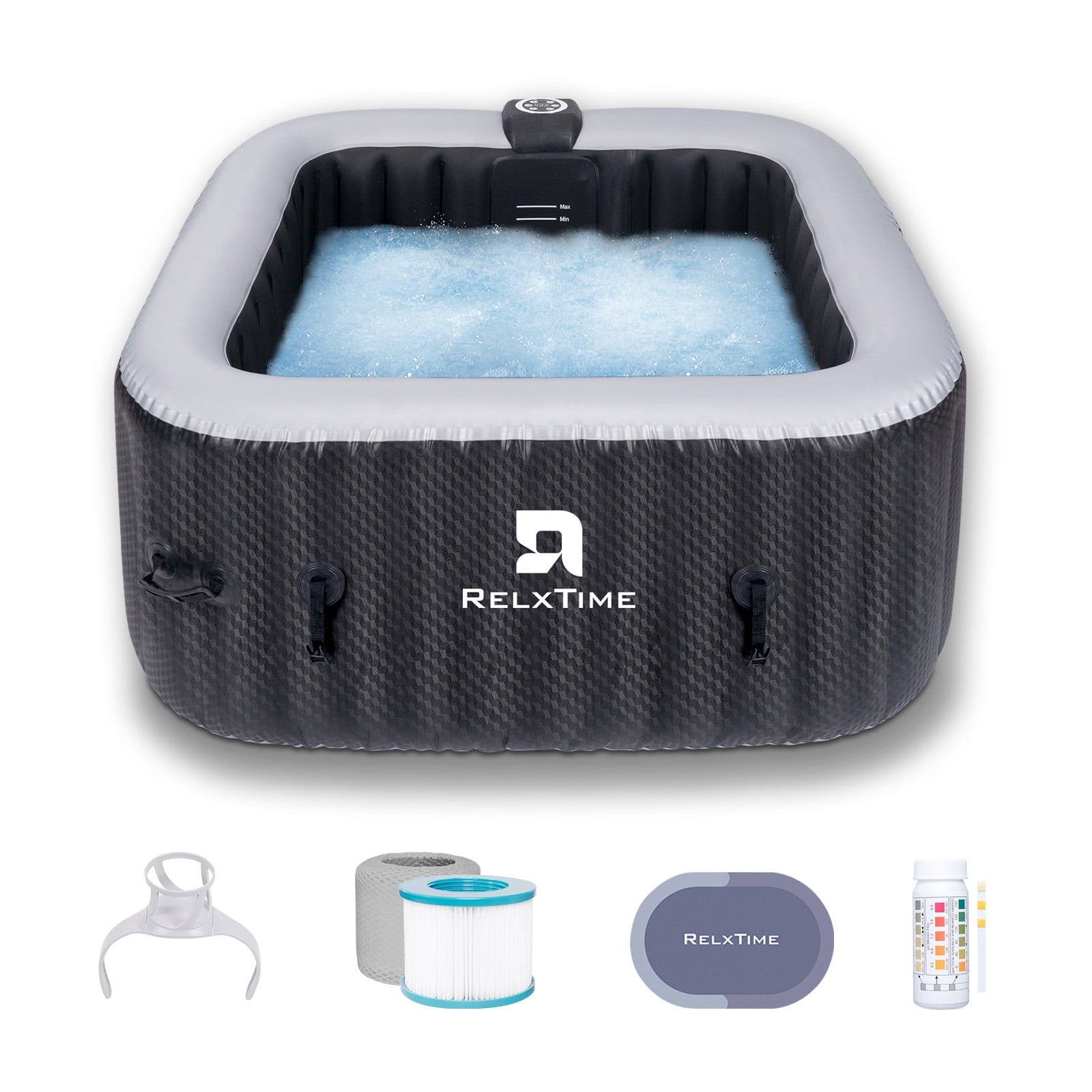 RELXTIME 5ft Indoor Jacuzzi Inflatable Hot Tub Spa with 120 Massage ...