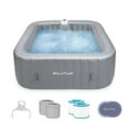 RELXTIME Portable Outdoor Spa: Square Inflatable Hot Tub with 130 Air ...