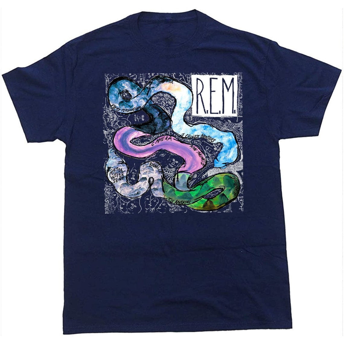 REM Reckoning 1984 Album Promo NAVY T-shirt, R.E.M Rock Band Shirt, 80s ...