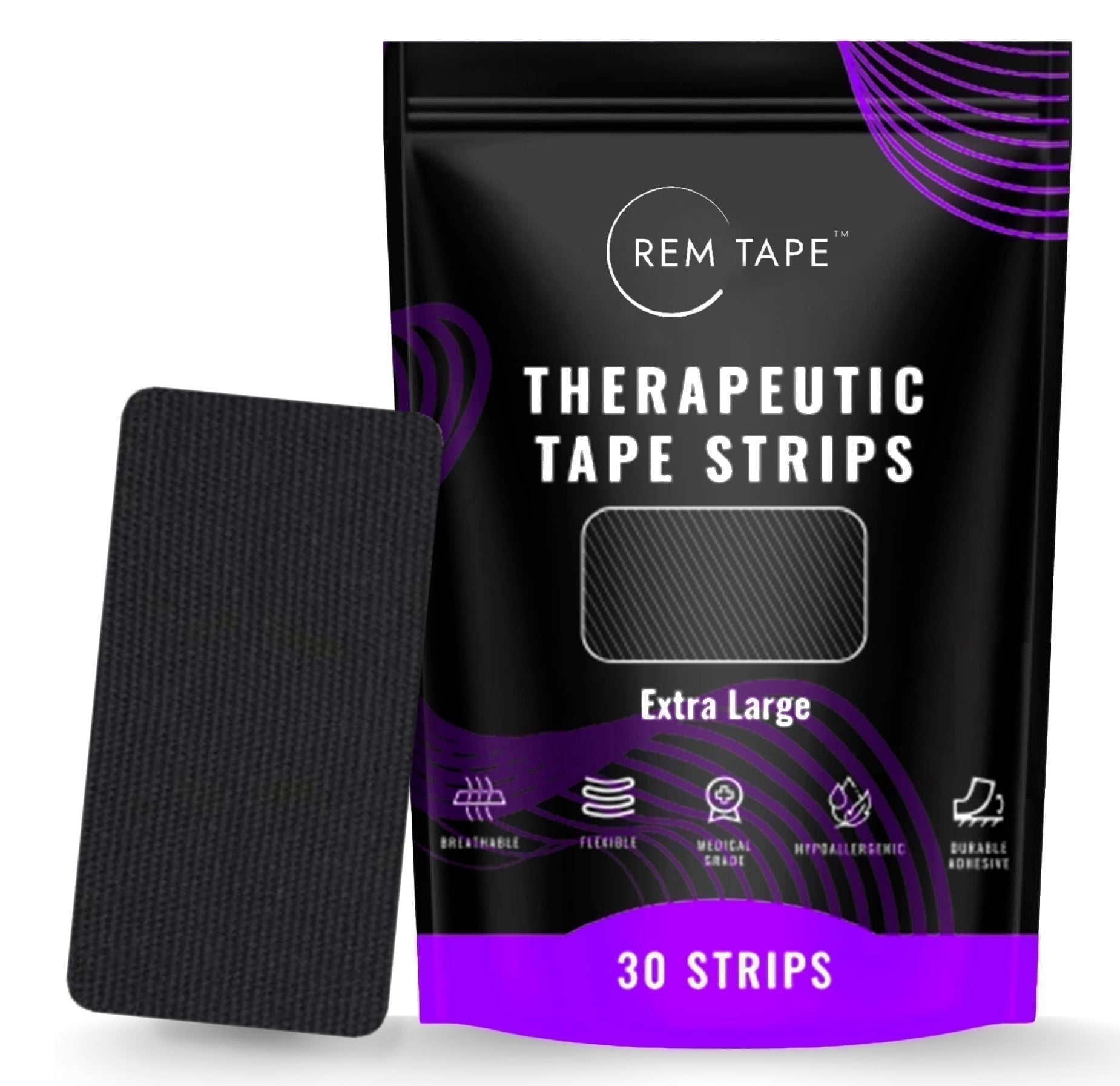 REM Tape, Extra Large Mouth Tape, Snoring Relief, 30 Strips - Walmart.com