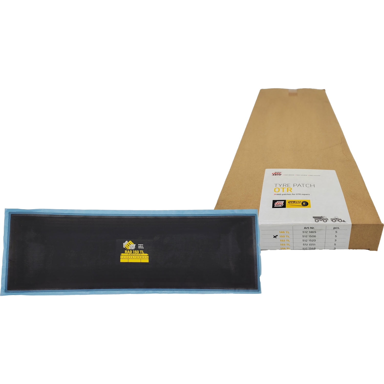 REMA TIP TOP RAD-150 Radial Tire Repair Patch 23" x 7-1/8" 5ply - Box ...