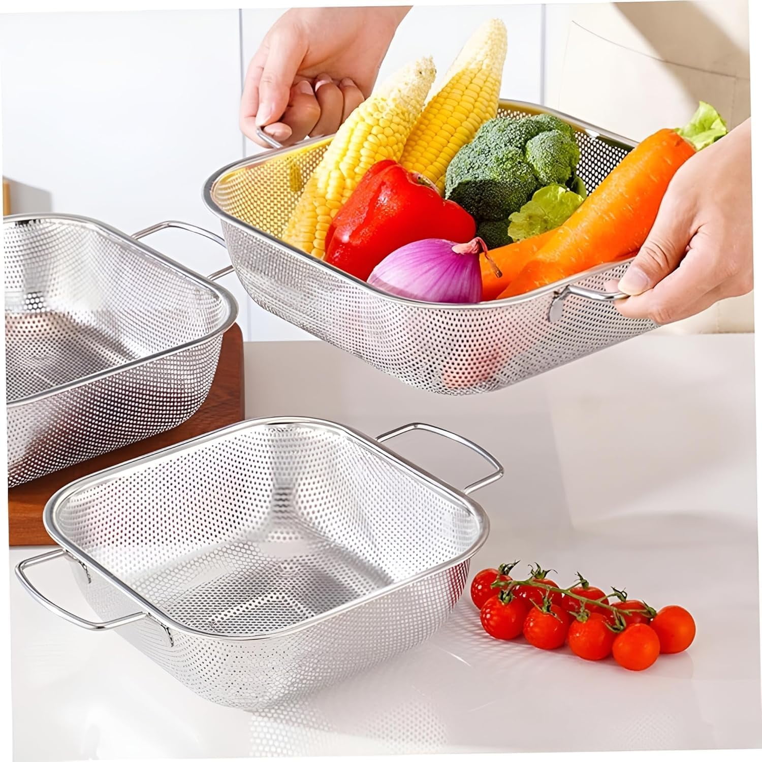 REMANG Multipurpose Stainless Steel Colander Strainer Drainer with ...