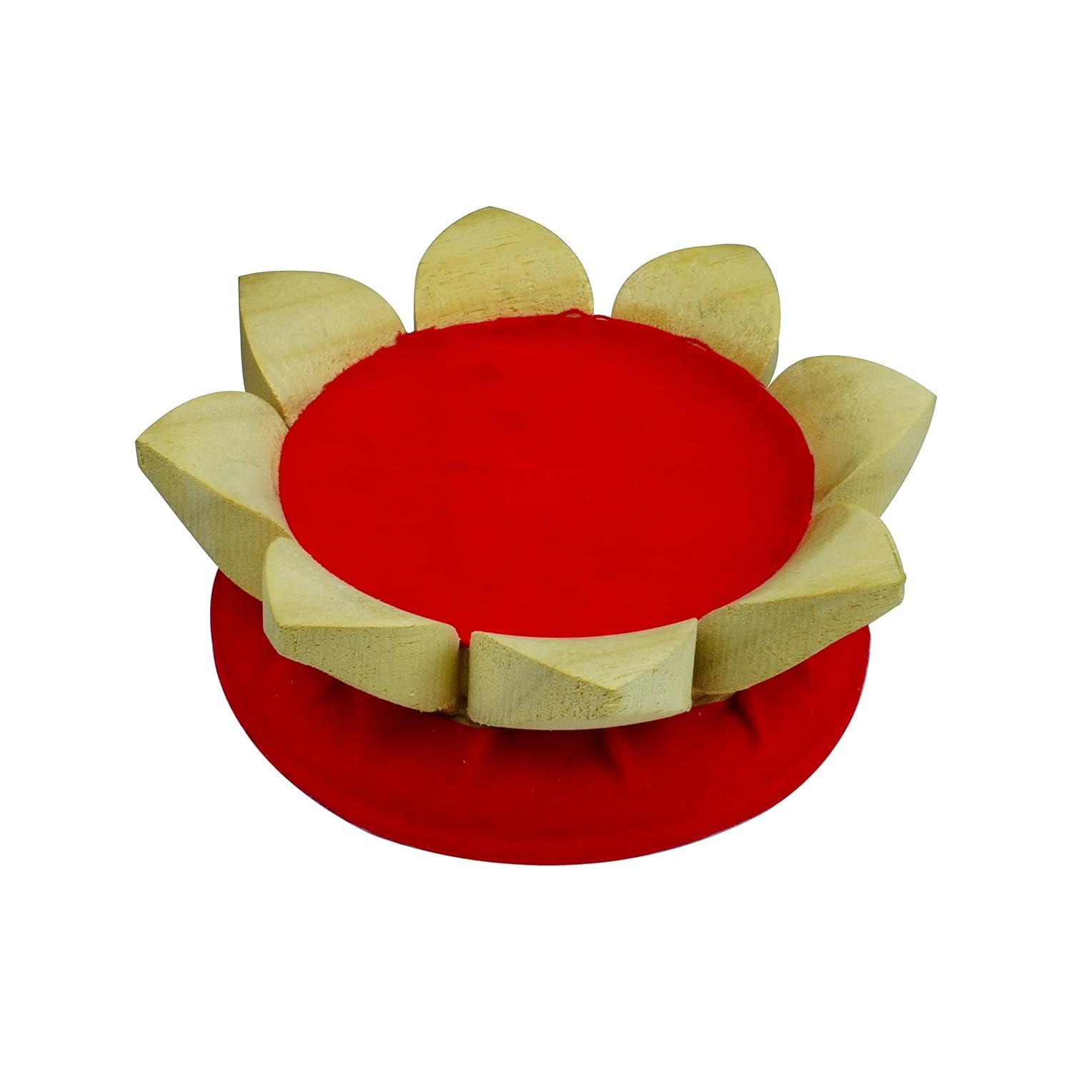 REMEDYWALA Wooden Lotus Kamal Aasan Red Velvet for shri Yantra or Gold ...