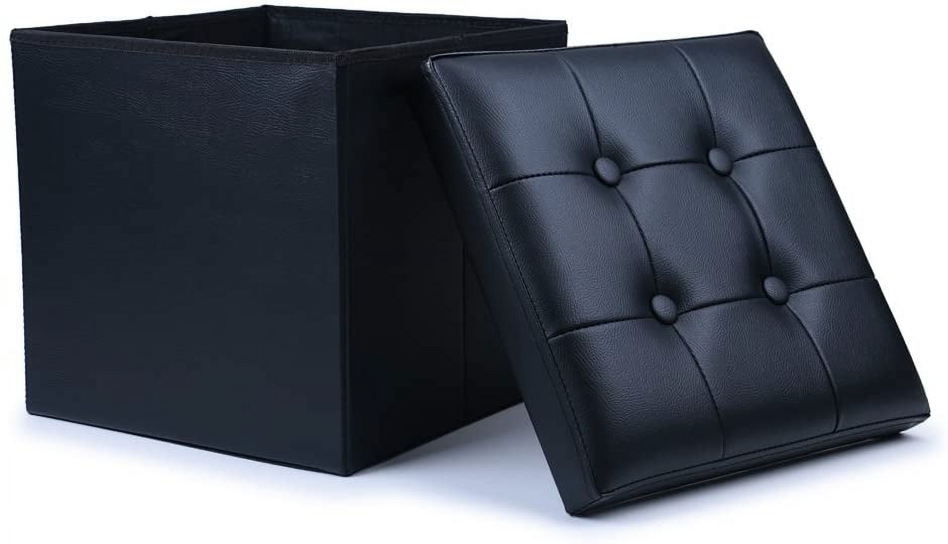 REMSOFT® Folding Toy Box Chest with Memory Foam Seat, Tufted Faux ...