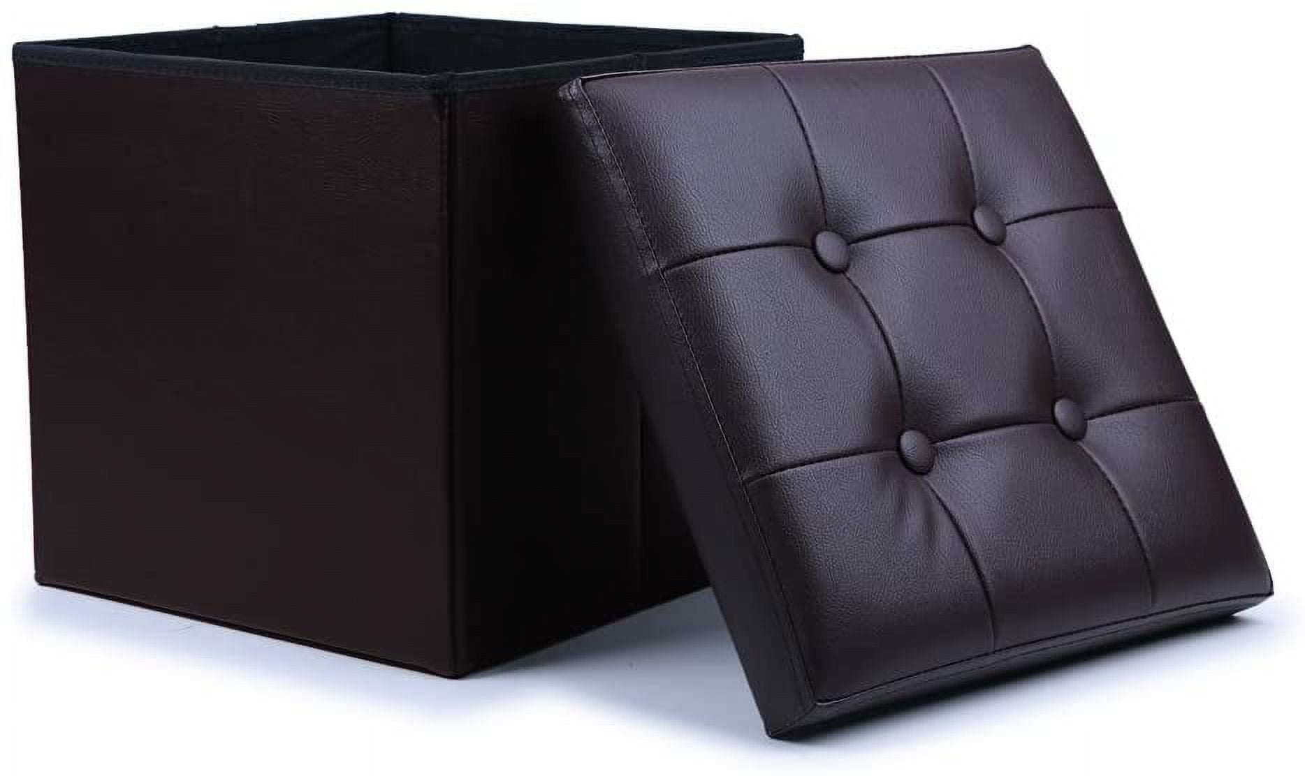 REMSOFT® Folding Toy Box Chest with Memory Foam Seat, Tufted Faux ...