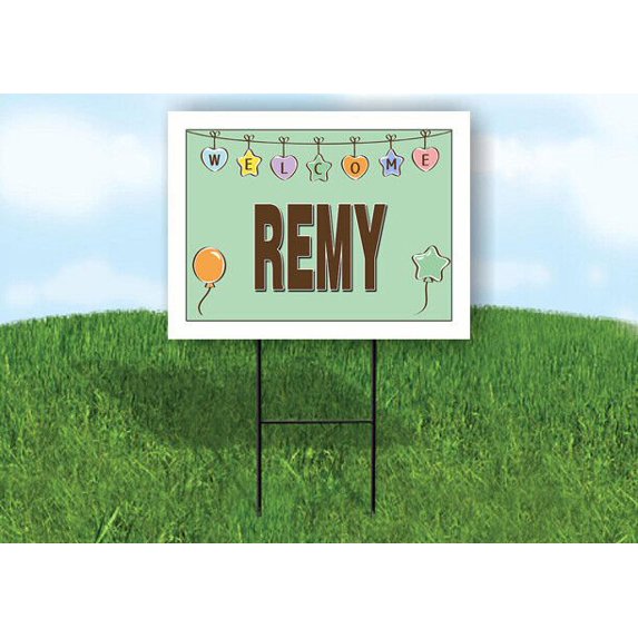 REMY WELCOME BABY GREEN 18 in x 24 in Yard Sign Road Sign with Stand ...