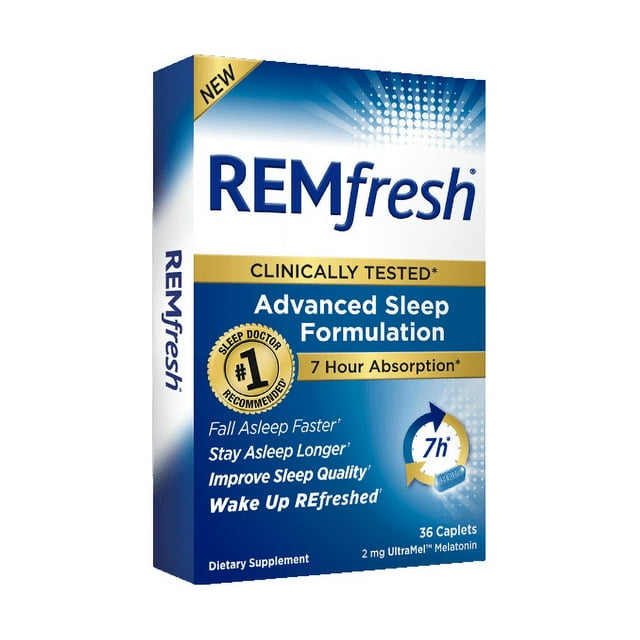 REMfresh UltraMel Melatonin Advanced Sleep Formulation Caplets, 2mg, 36 ...