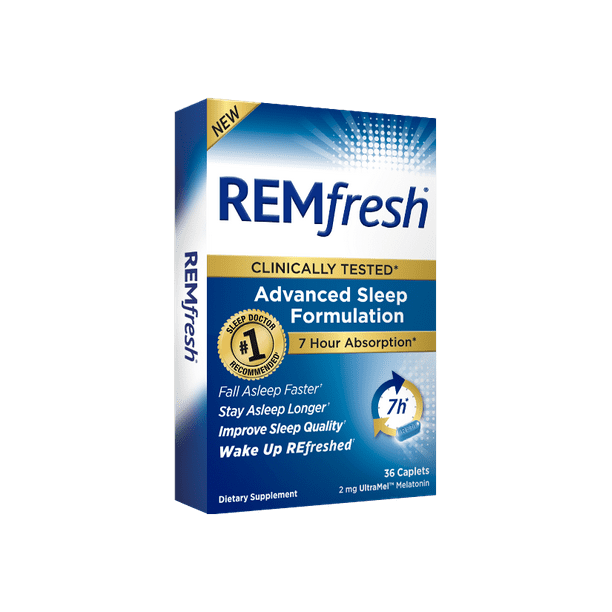 REMfresh UltraMel Melatonin Advanced Sleep Formulation Caplets, 2mg, 36 ...