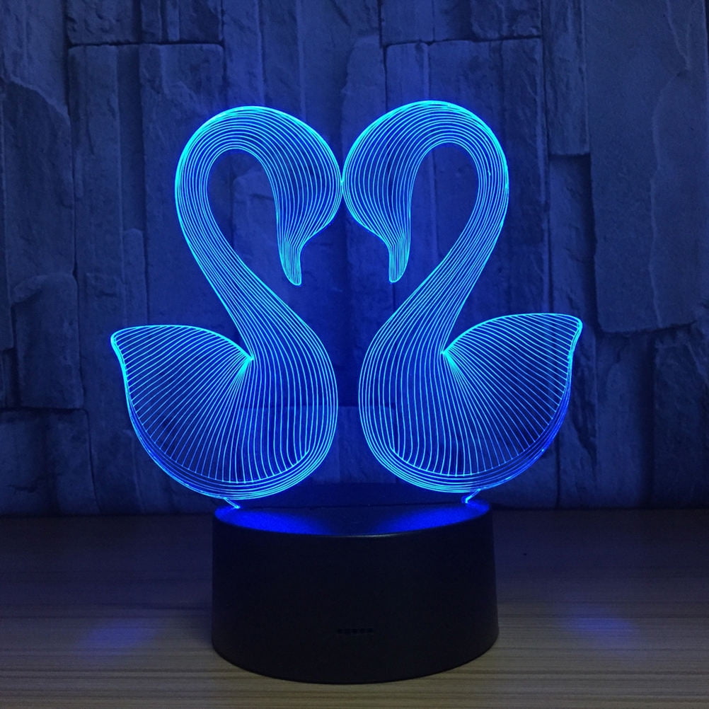 RENACLIPY 1 Piece Rgb Table Lamp with Swan Shape for Decoration ...