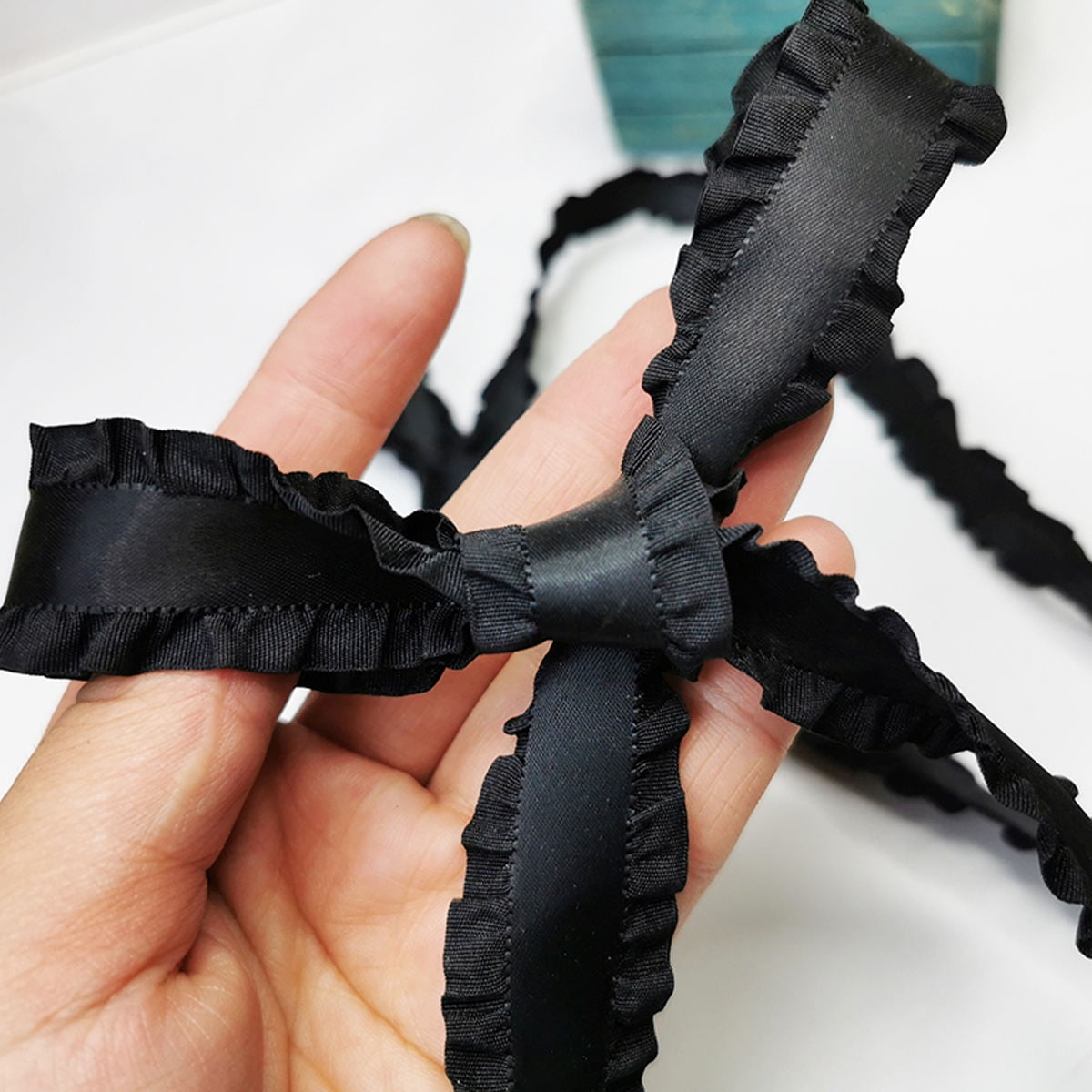 RENACLIPY 1 Roll Black Ribbon for Hair Accessories DIY Projects for ...