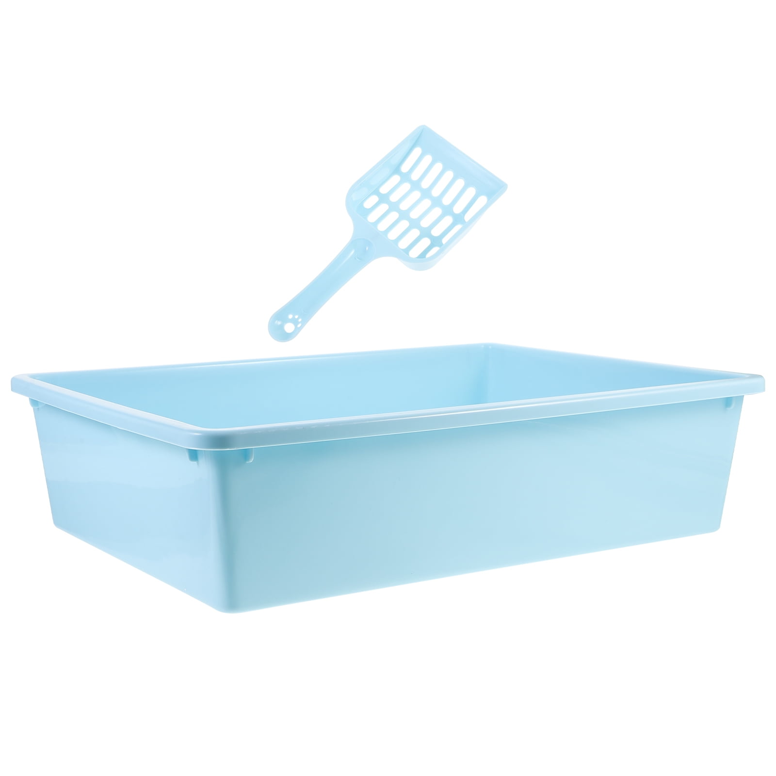 RENACLIPY Small Litter Tray Cat Toilet Sky-Blue 1 Set 15.0*11.2*3.9in ...