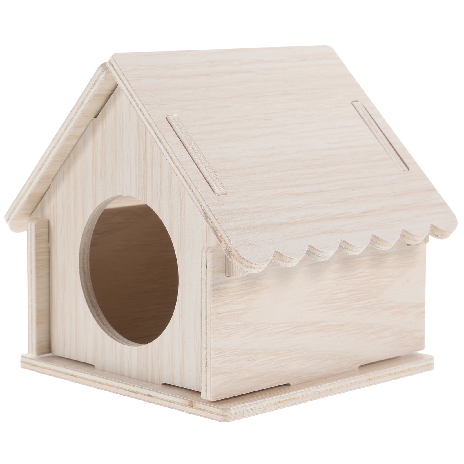 RENACLIPY 1 Set Natural Wood Hut for Small Animals Hamster Hideaway and ...