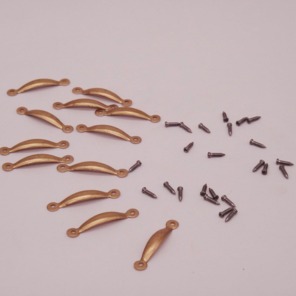 RENACLIPY 1 Set Rustic Miniatures Golden Metal Furniture Handles for ...