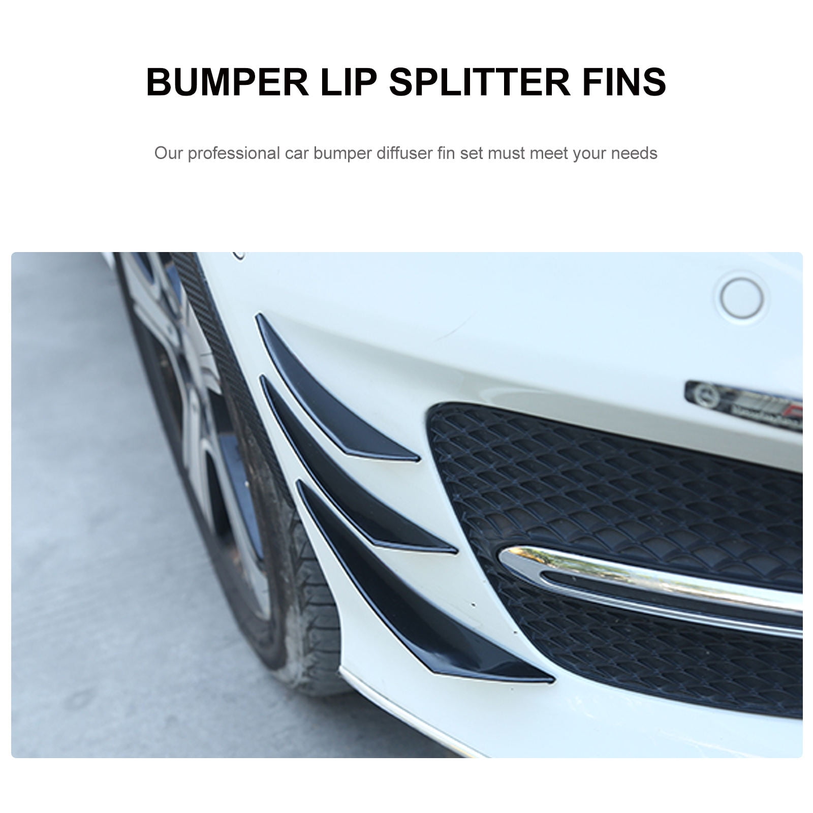 RENACLIPY 1 Set Splitter Fin Car Front Exterior Protector 20.5X6In ...