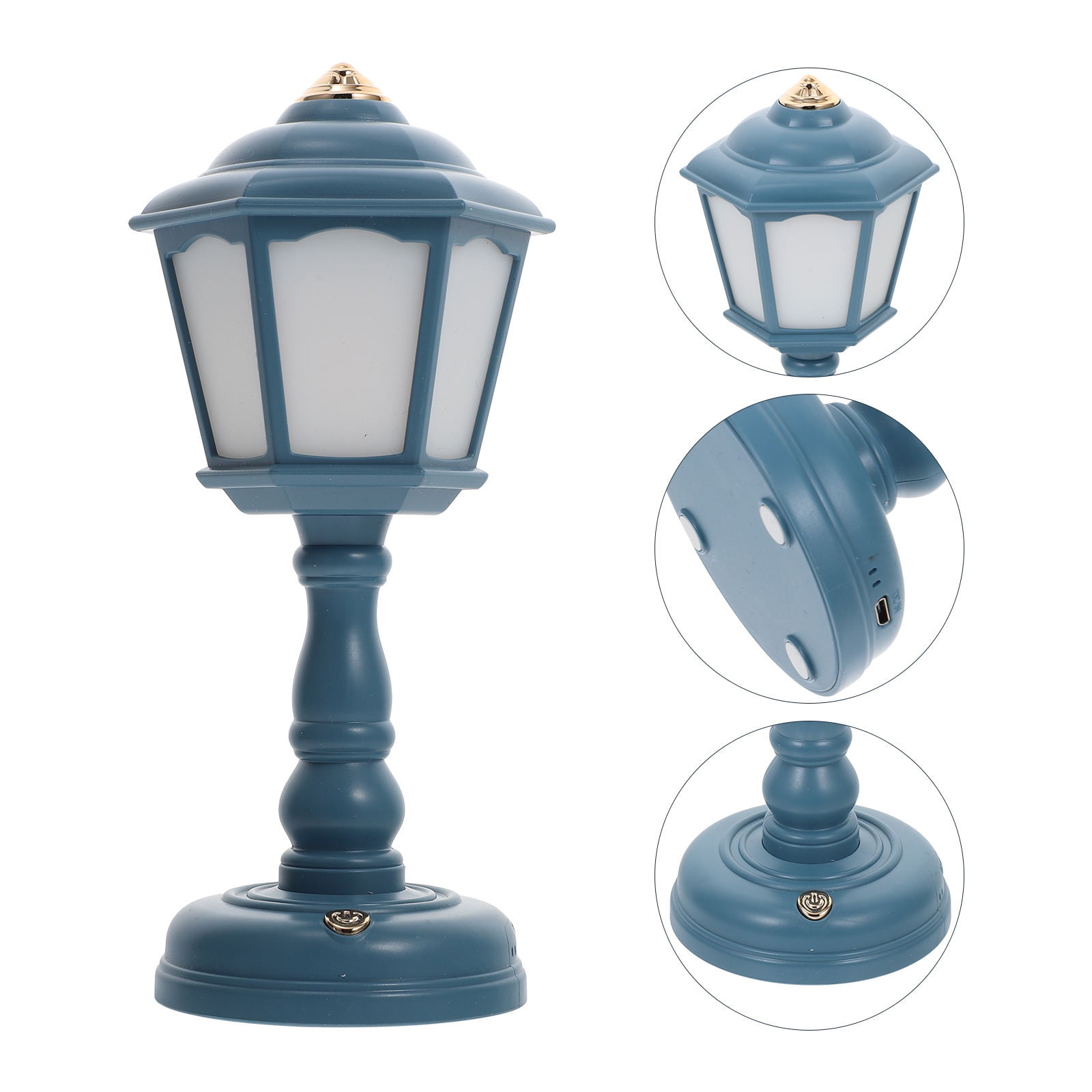 RENACLIPY 1Set Blue Retro Style Lamp with USB Charging for Bedroom ...