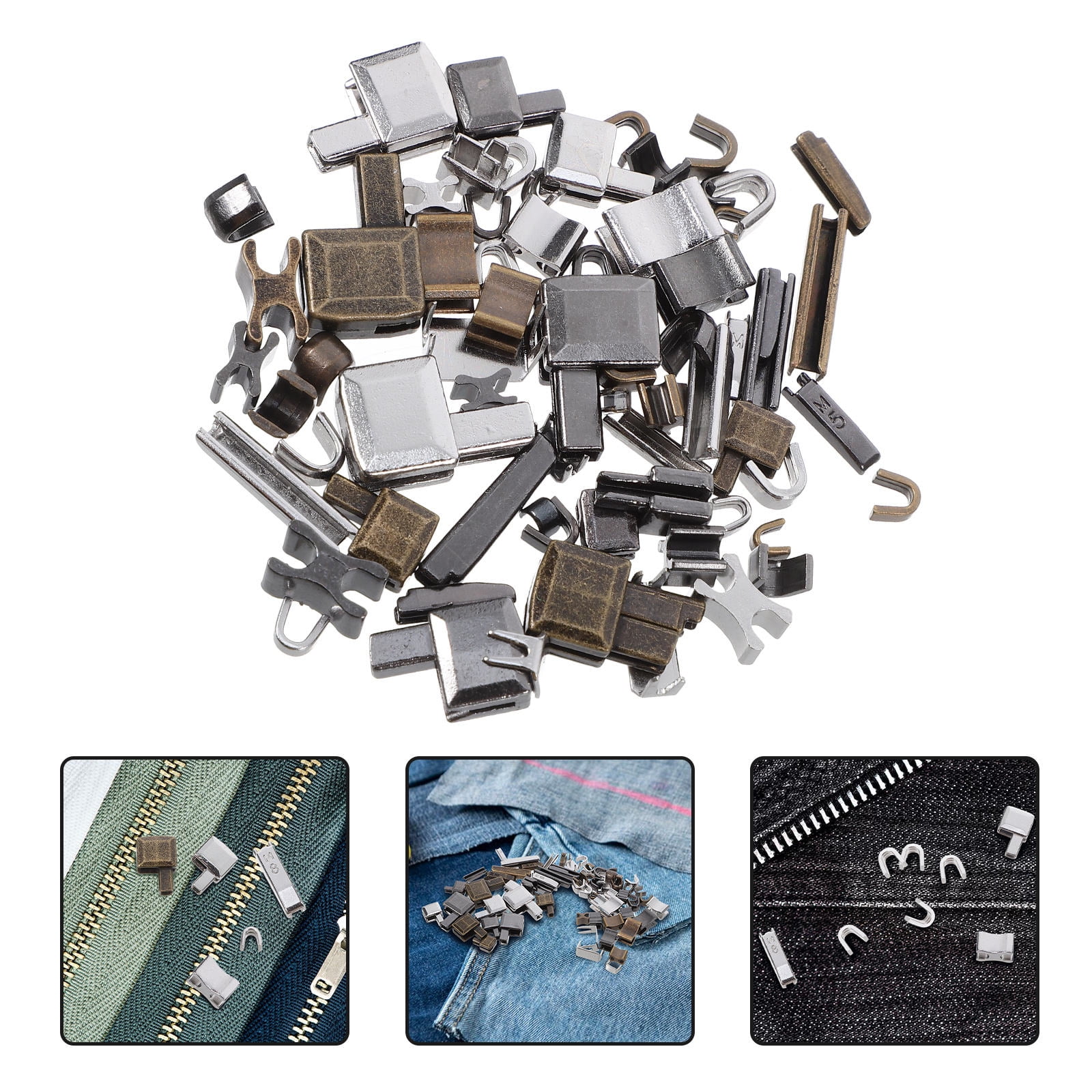 RENACLIPY 1 Set Zipper Accessories Metal for Clothing Fasteners in ...