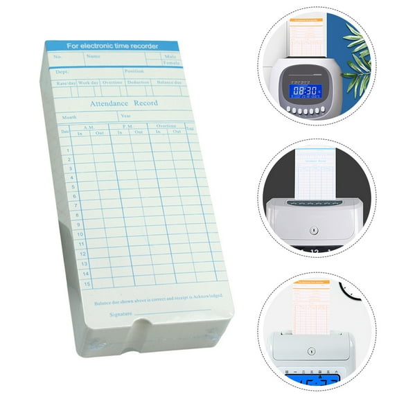 RENACLIPY Attendence Paper Time Attendance Cards Paper 100 Sheets ...