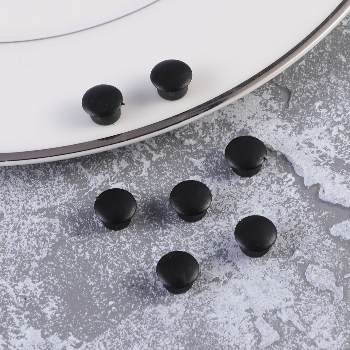 RENACLIPY 100Pcs Door Hole Cover Black Plastic Screw Caps for Cabinet ...