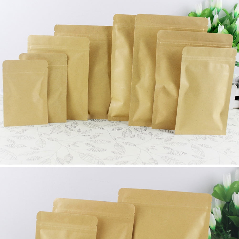 RENACLIPY Paper Snack Bags Sealable Kraft Paper 100Pcs 4.3x3.1in ...