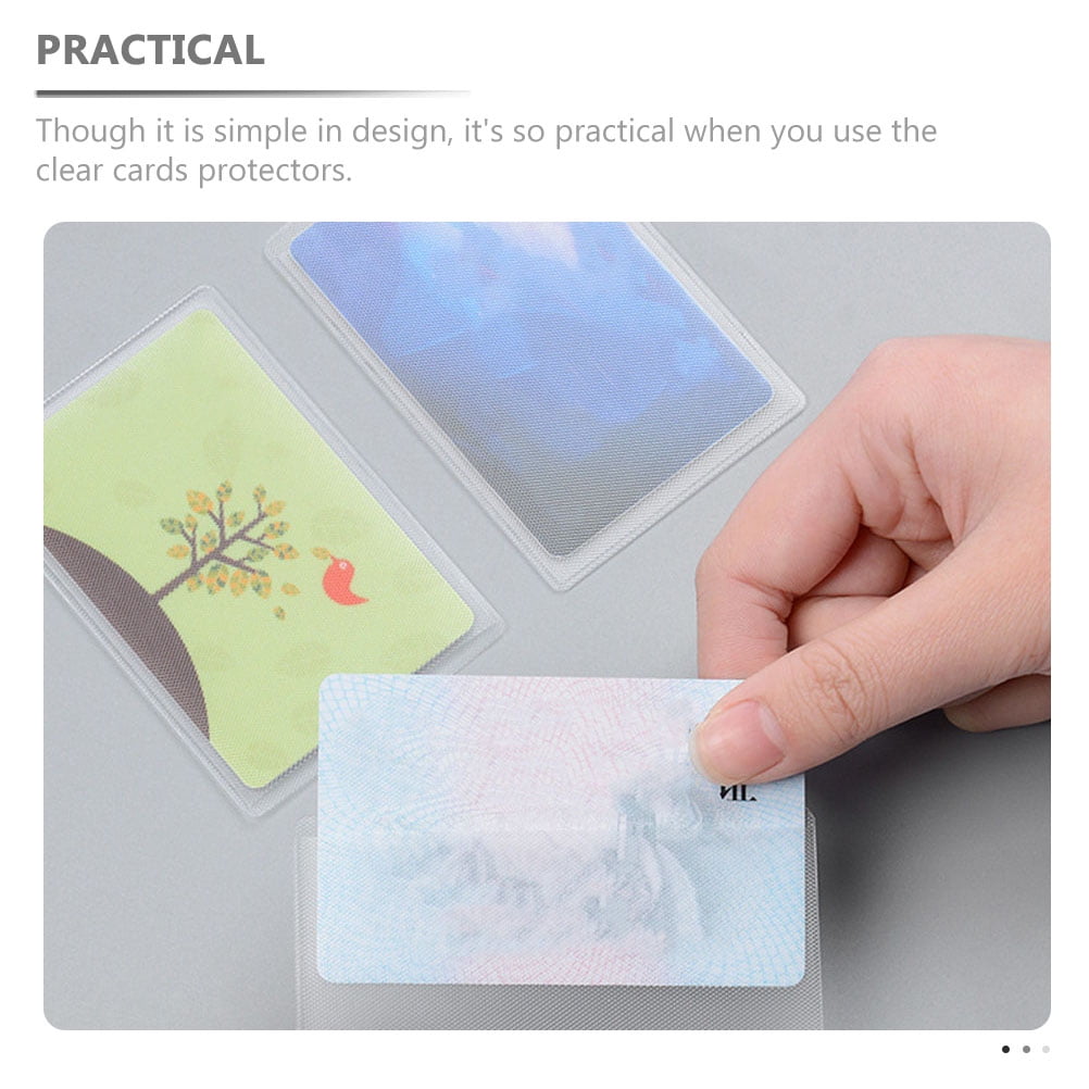 RENACLIPY 100pcs White PVC ID Card Sleeves Tear Resistant for Travel ...
