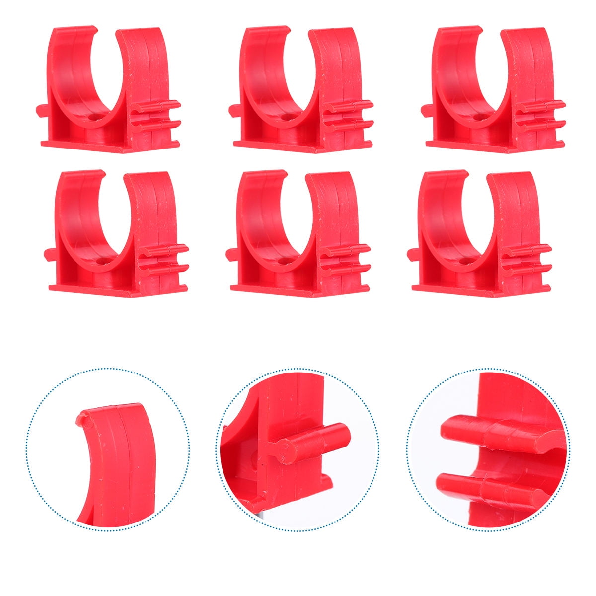 RENACLIPY 100Set U-Shaped Red PVC Clamps for Ground Installation Clips ...