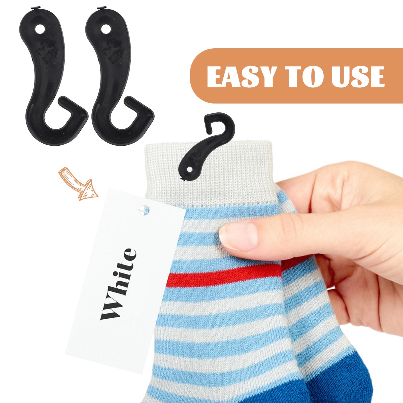 RENACLIPY Multifunctional Plastic Hooks for Socks Towels Clothing ...