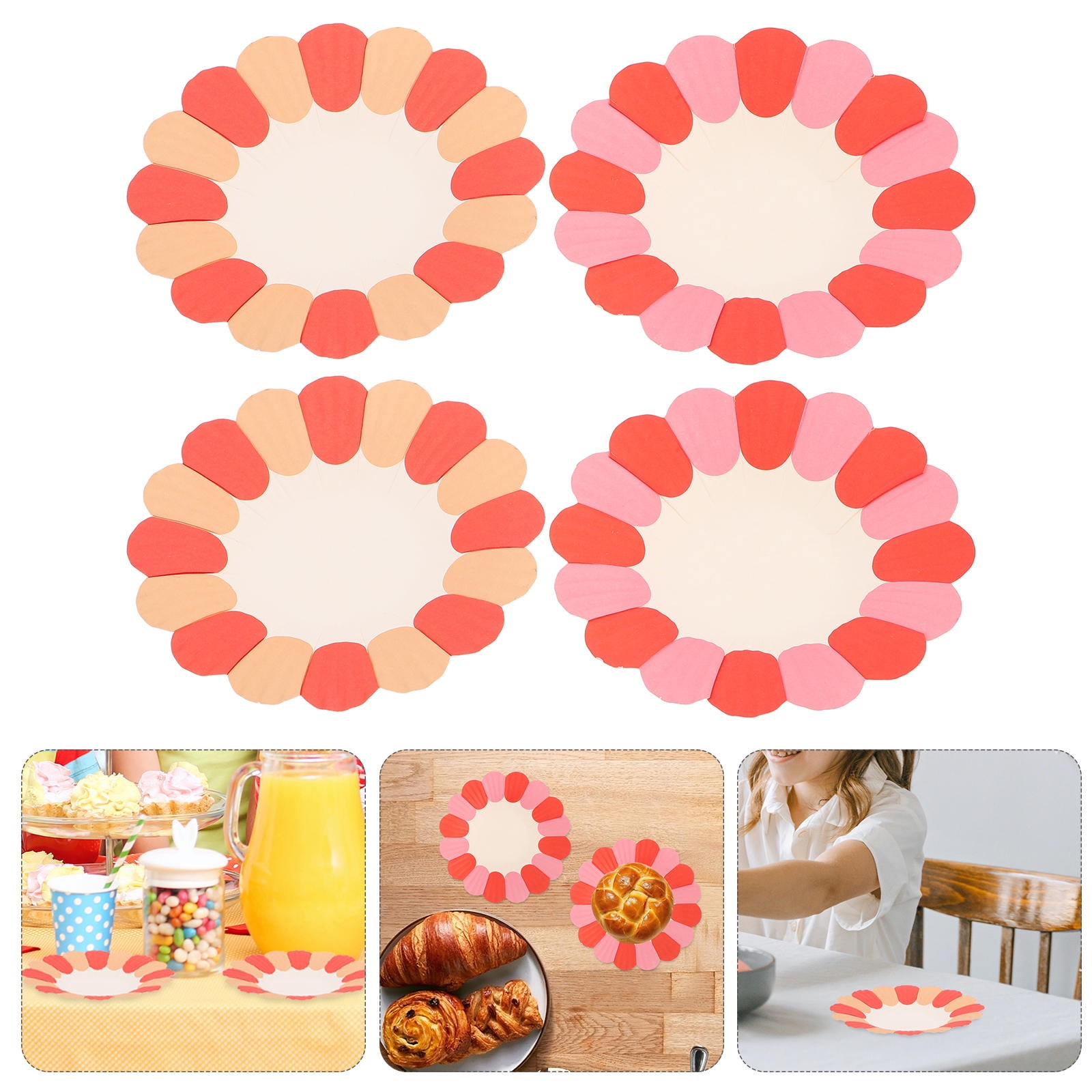RENACLIPY Floral Paper Plates for Parties, Assorted Colors, Kid ...