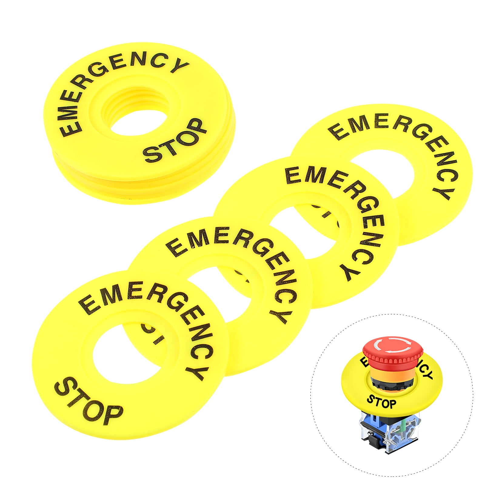 RENACLIPY 10Pack Round Button in Yellow PVC for Effective Emergency ...
