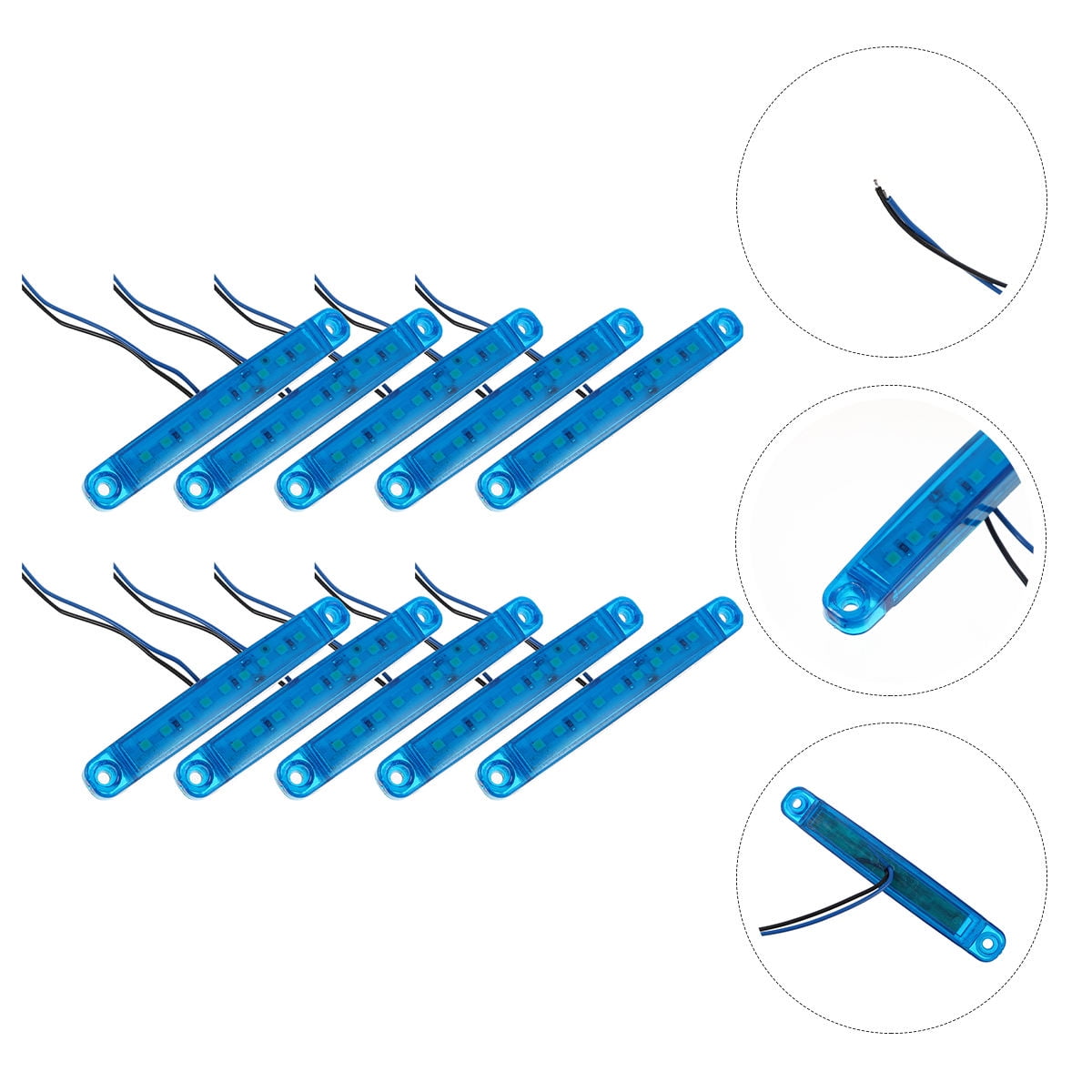 RENACLIPY 10Pcs Blue Plastic Truck Side Light for Trailers and Boats 3 ...