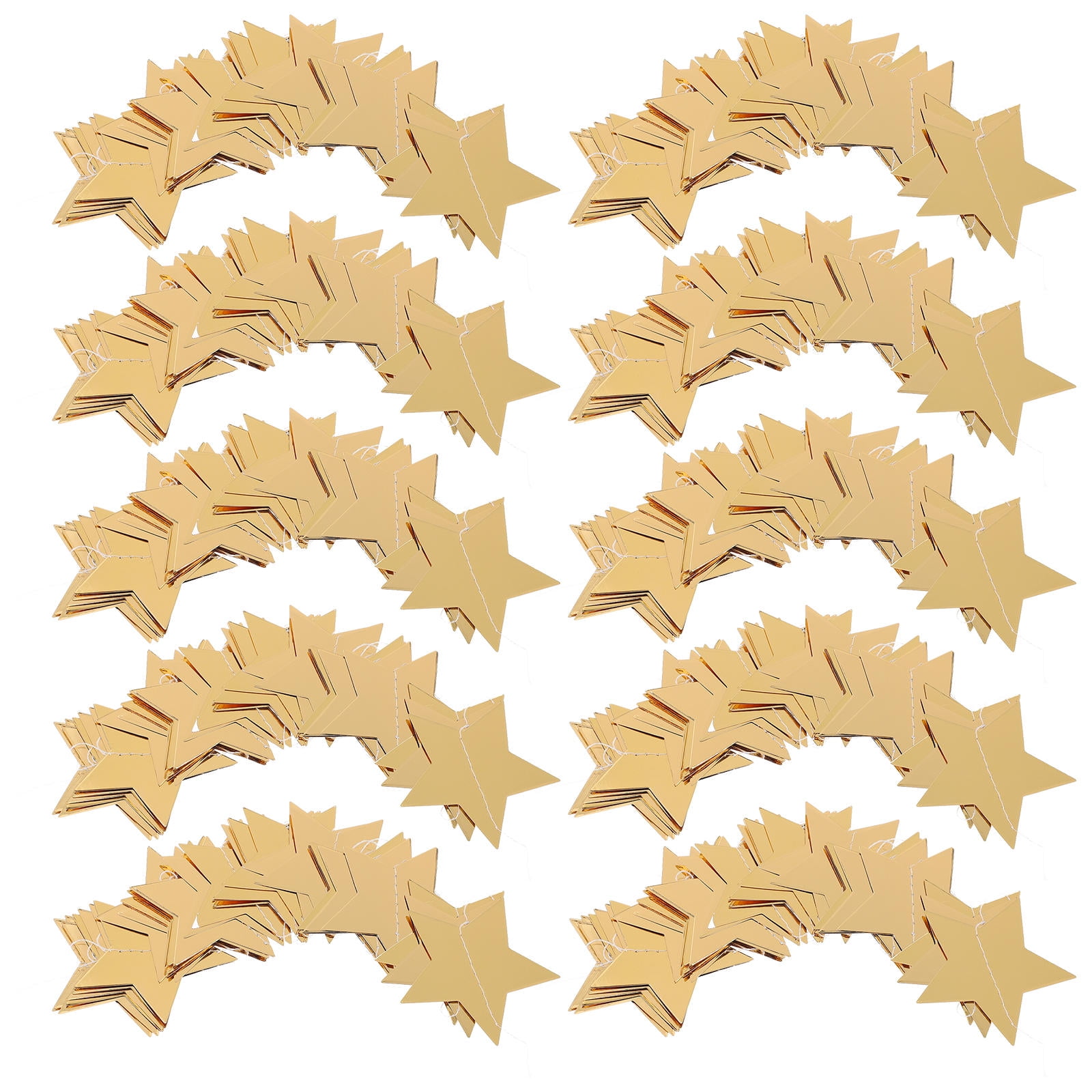RENACLIPY 10Pcs Gold Paper Star Gar Banner Hanging Decoration for ...