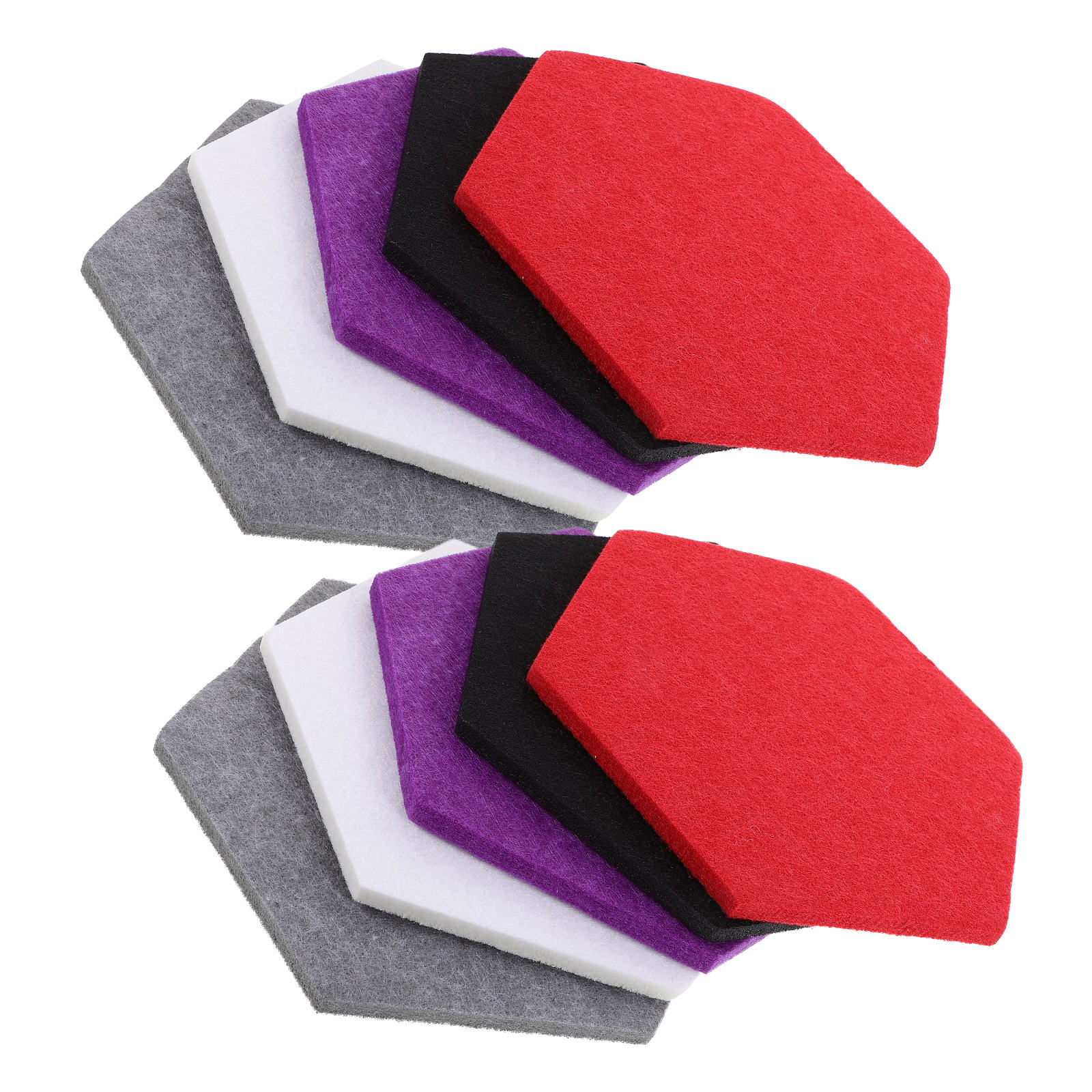RENACLIPY Adhesive Felt Board Tiles Hexagon Bulletin Board Red 10Pcs 7 ...