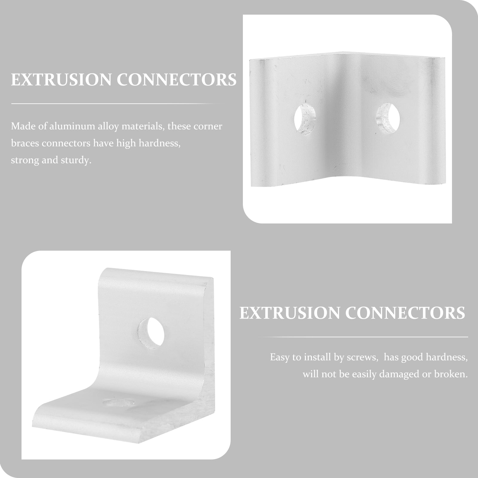 RENACLIPY 10Pcs Internal Connection Silver Aluminum Extrusion ...