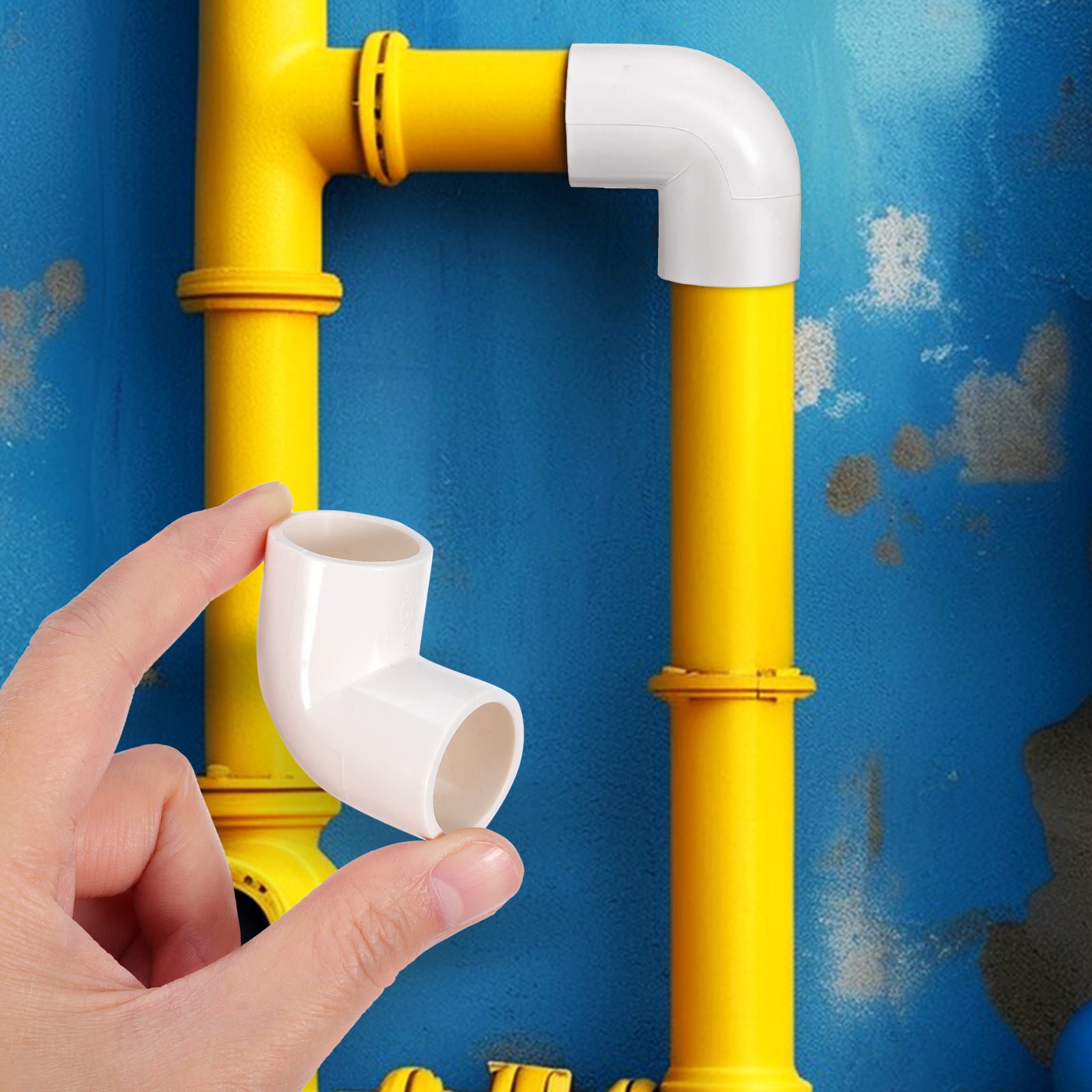 RENACLIPY 10Pcs PVC Water Pipe Adapters Pipe Elbow Fittings White PVC ...